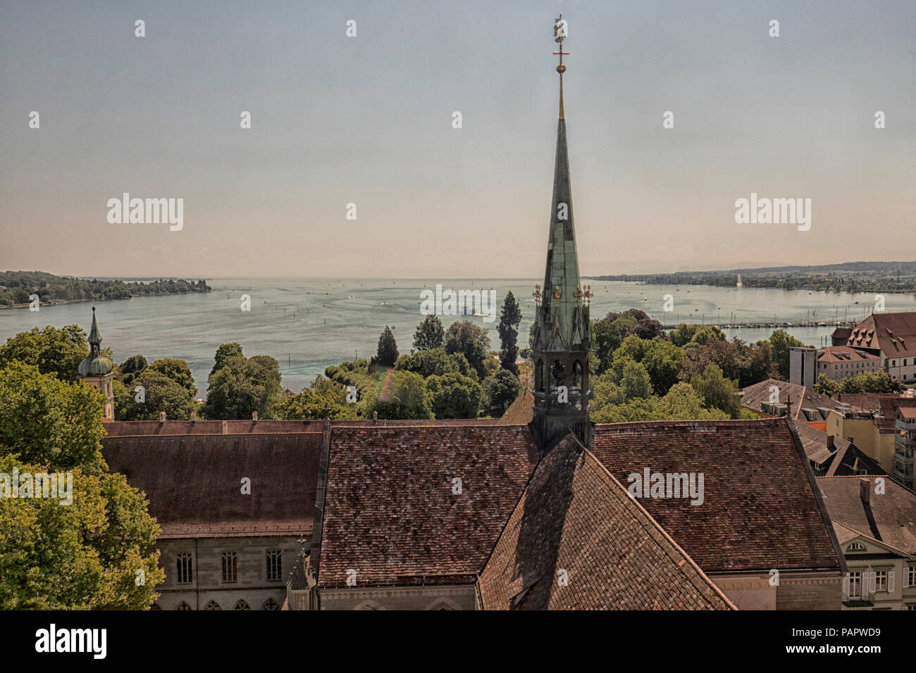 Boden lake, Konstanz city, Baden-Wuerttemberg, Germany. View from ...