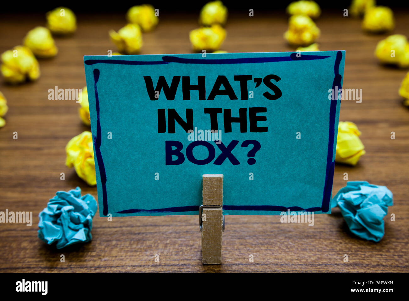 Handwriting text What s is In The Box question. Concept meaning ...