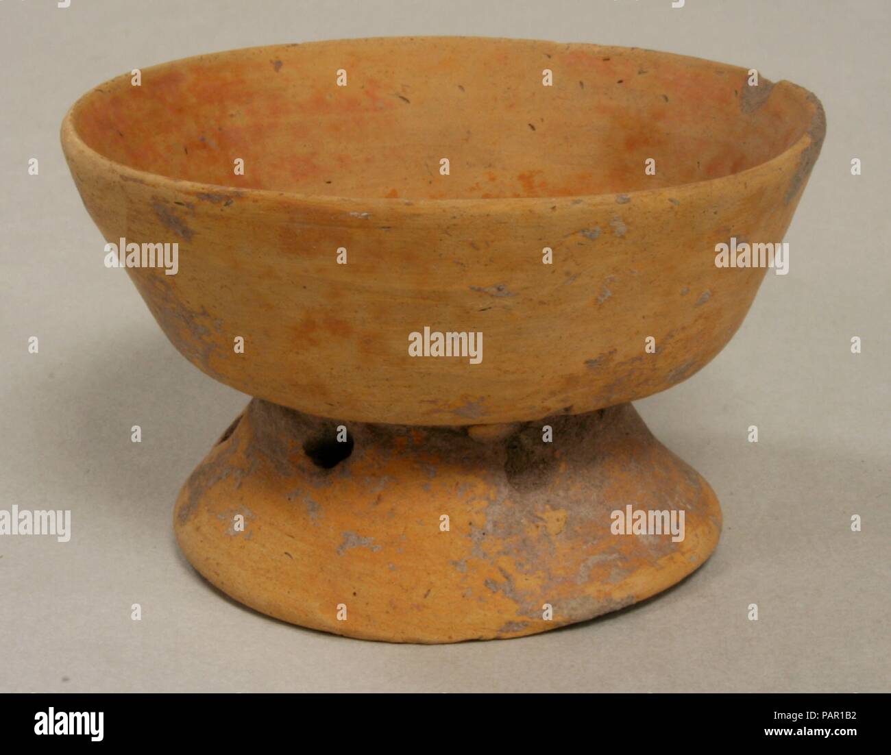 Miniature Pedestal Bowl. Culture: Aztec. Dimensions: Height 1-3/8 in ...