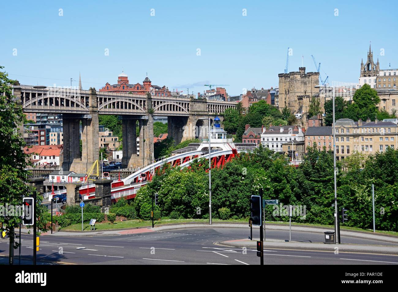 View across the River Tyne towards Newcastle upon Tyne with the ...