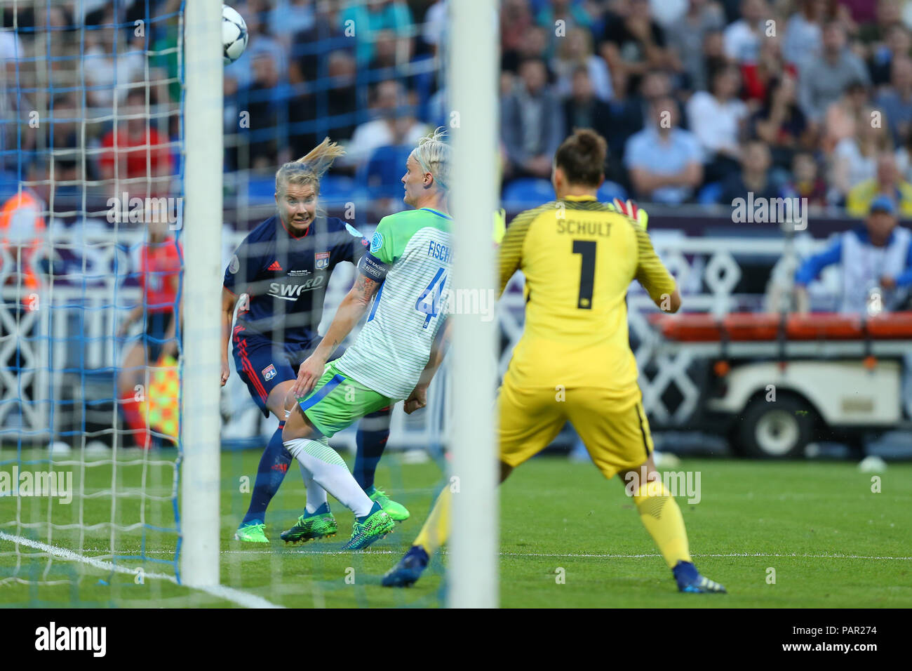 KYIV, UKRAINE - MAY 24, 2018: Impressive shot on goal by Amandine Henry ...