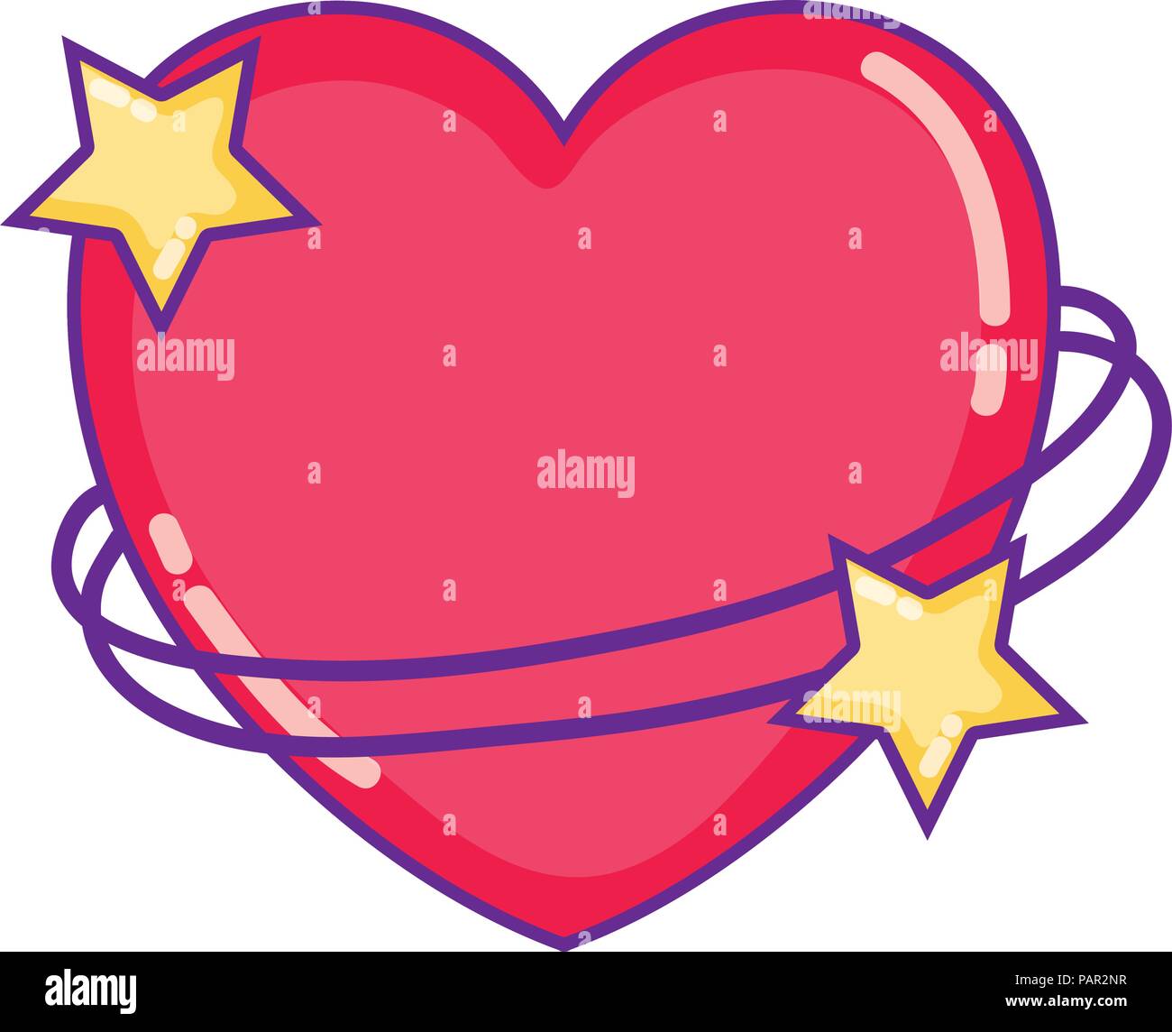 heart symbol with stars shapes decoration Stock Vector Image & Art - Alamy