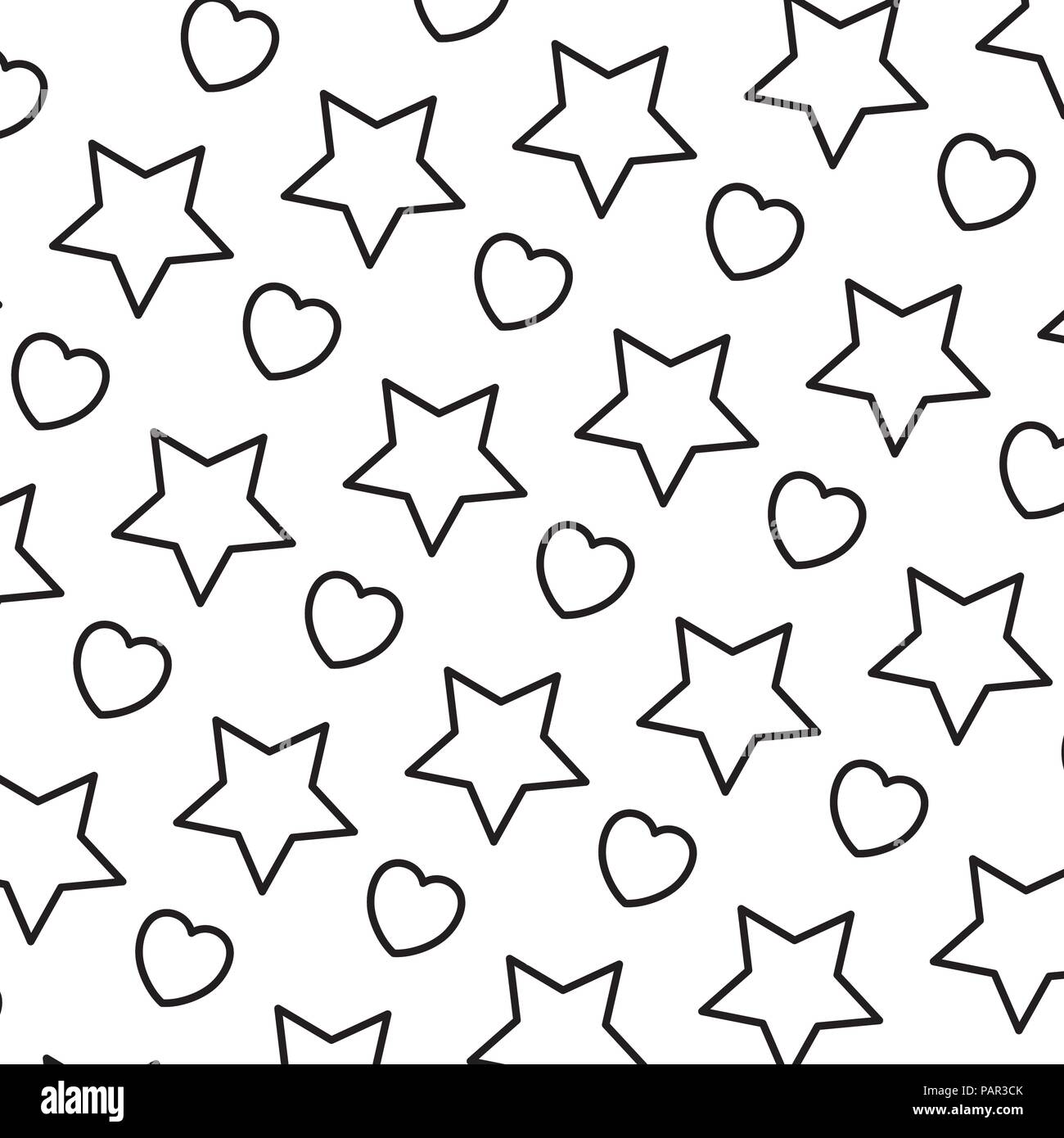 line art star and love symbol background Stock Vector Image & Art - Alamy
