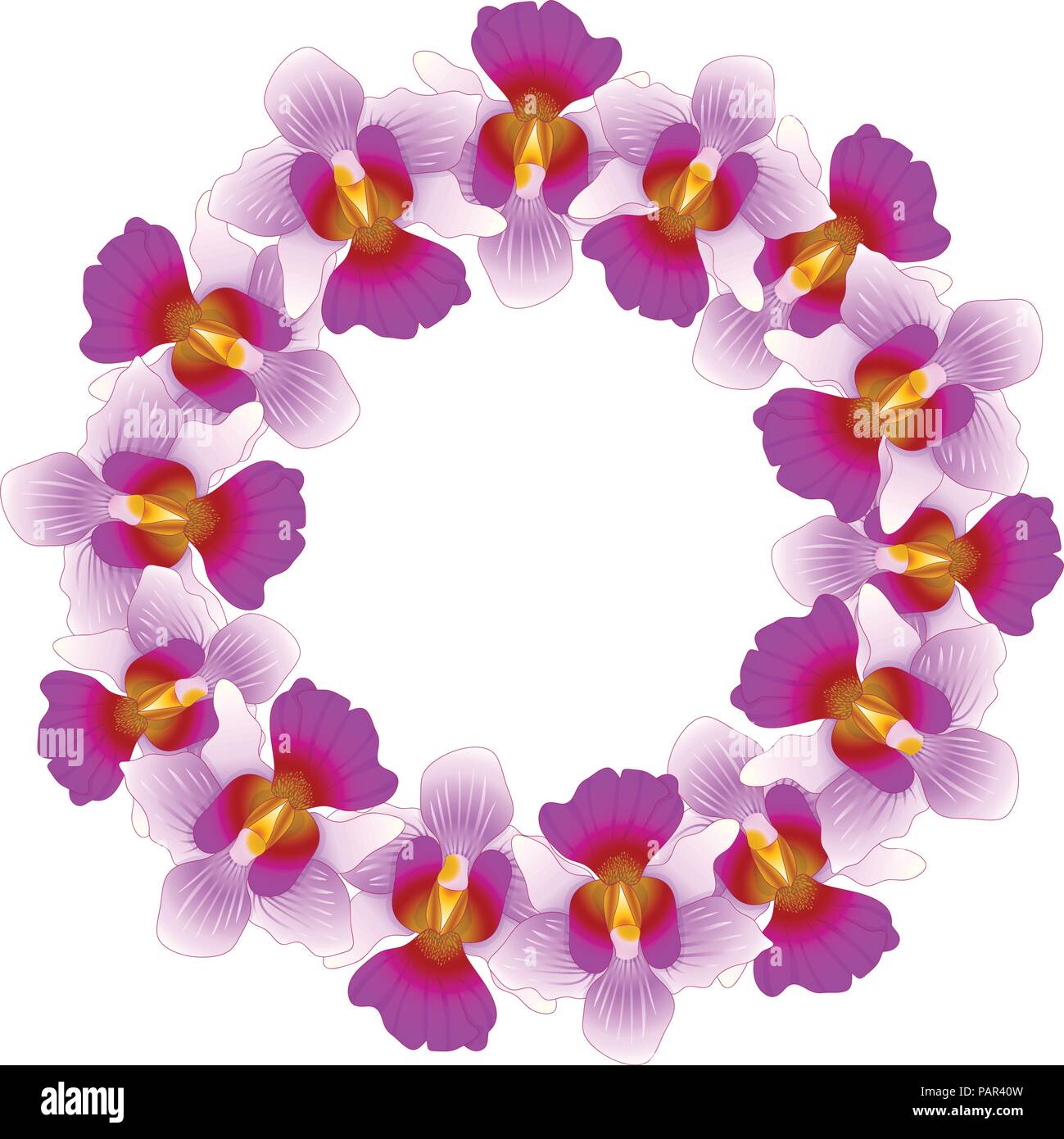Purple Vanda Miss Joaquim Orchid Wreath. Singapore National Flower ...