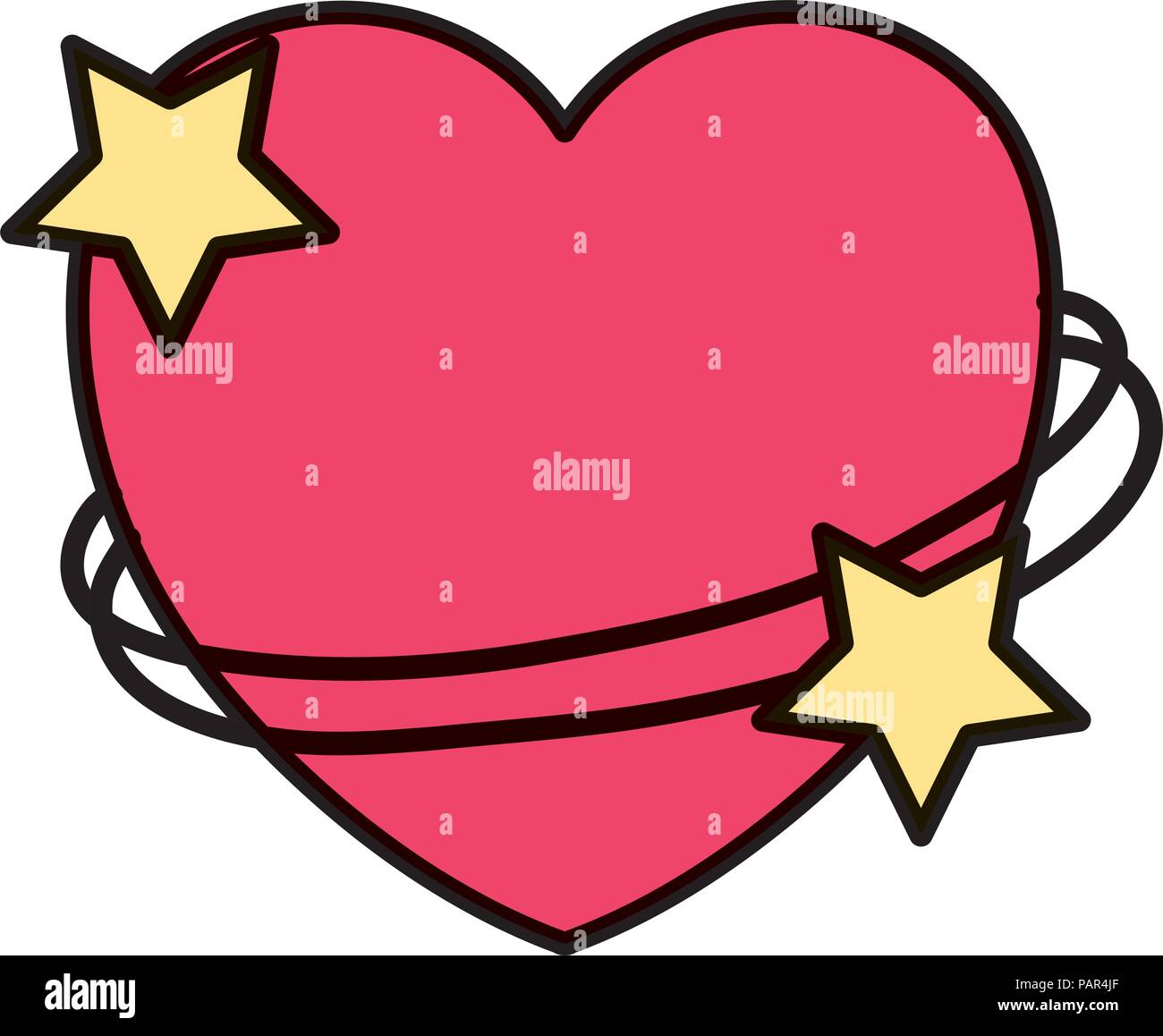 color heart symbol with stars shapes decoration Stock Vector Image ...