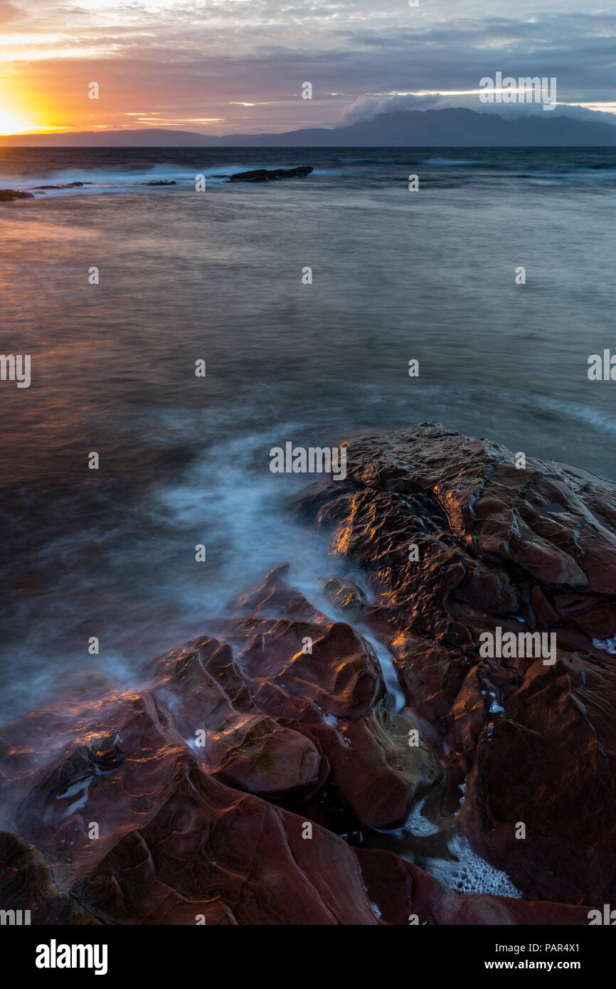 Seamill coast sunset Stock Photo - Alamy