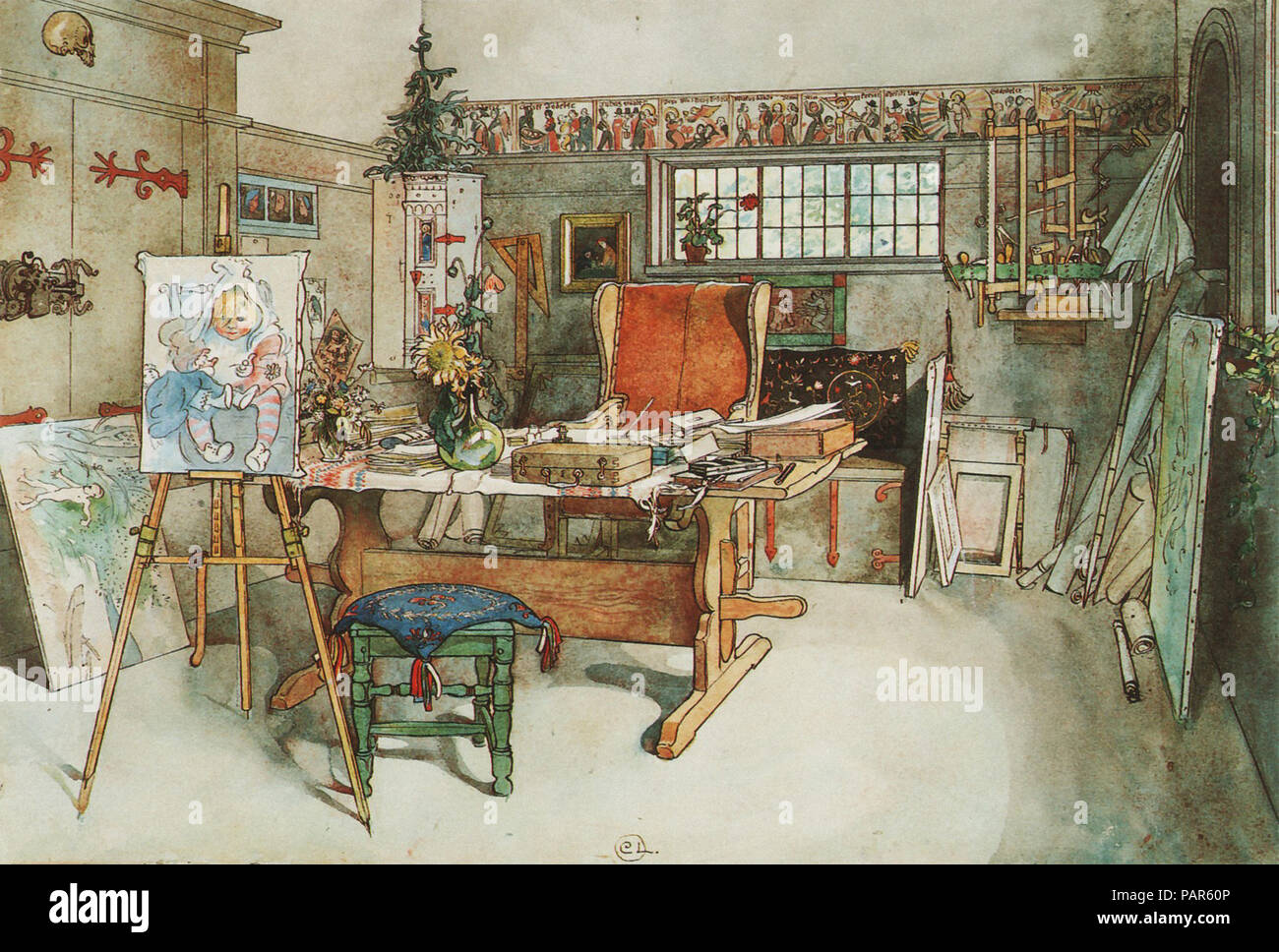Larsson Carl - at Home - the Studio One Half Stock Photo - Alamy