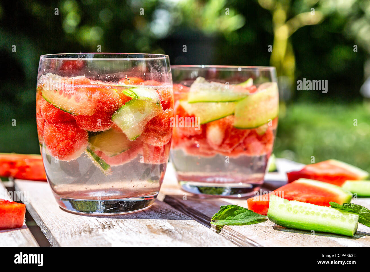 Melon cucumber water Stock Photo - Alamy