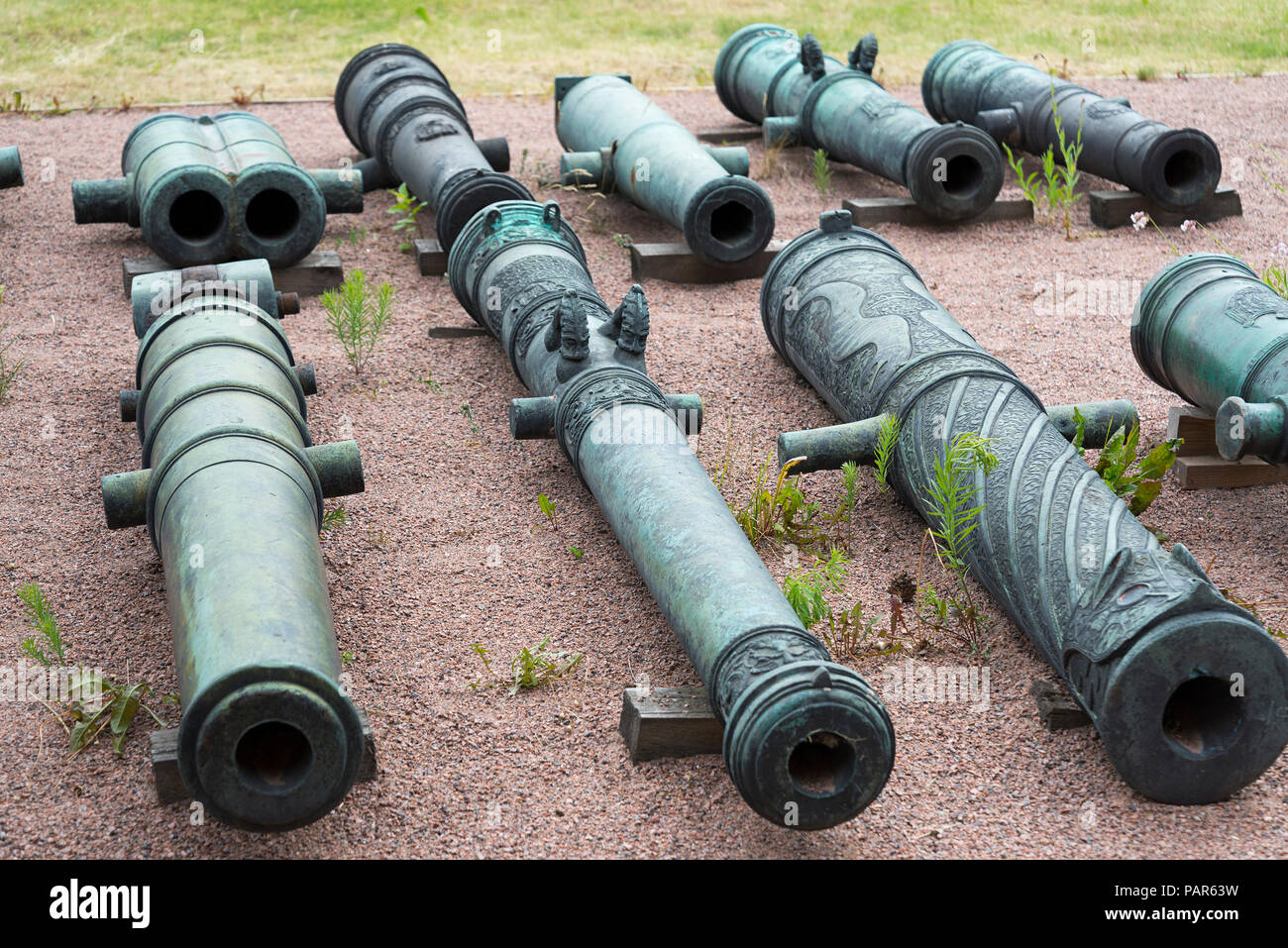 Old mortars in the open air Museum in St. Petersburg Stock Photo - Alamy
