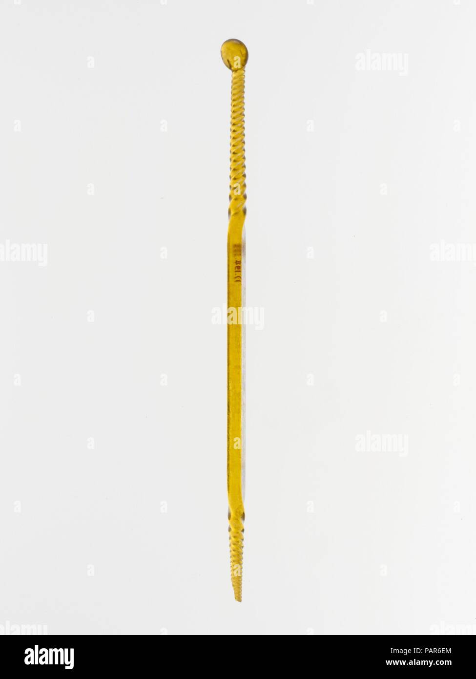 Glass ligula (ear pick). Culture: Roman. Dimensions: H.: 6 in. (15.2 cm ...