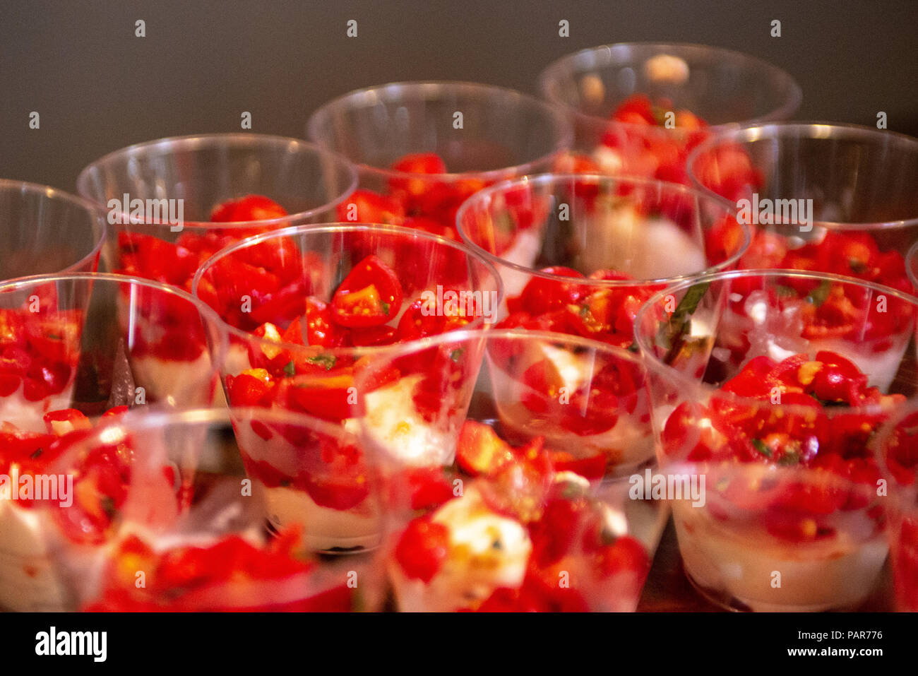 Mini Caprese Tomato Cups with Ricotta Stock Photo - Alamy