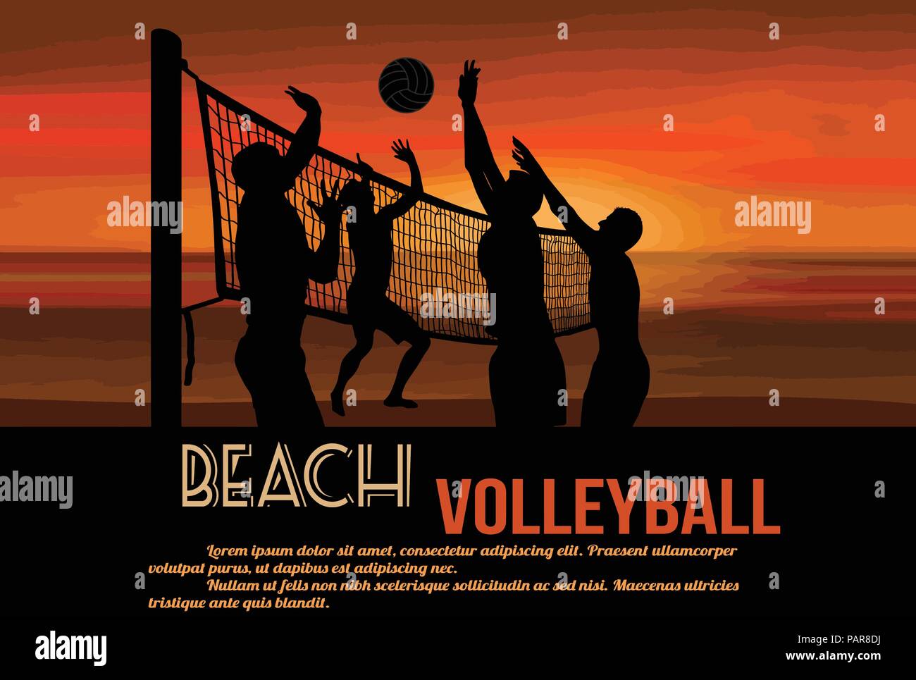 Beach volleyball beautiful Stock Vector Images - Alamy