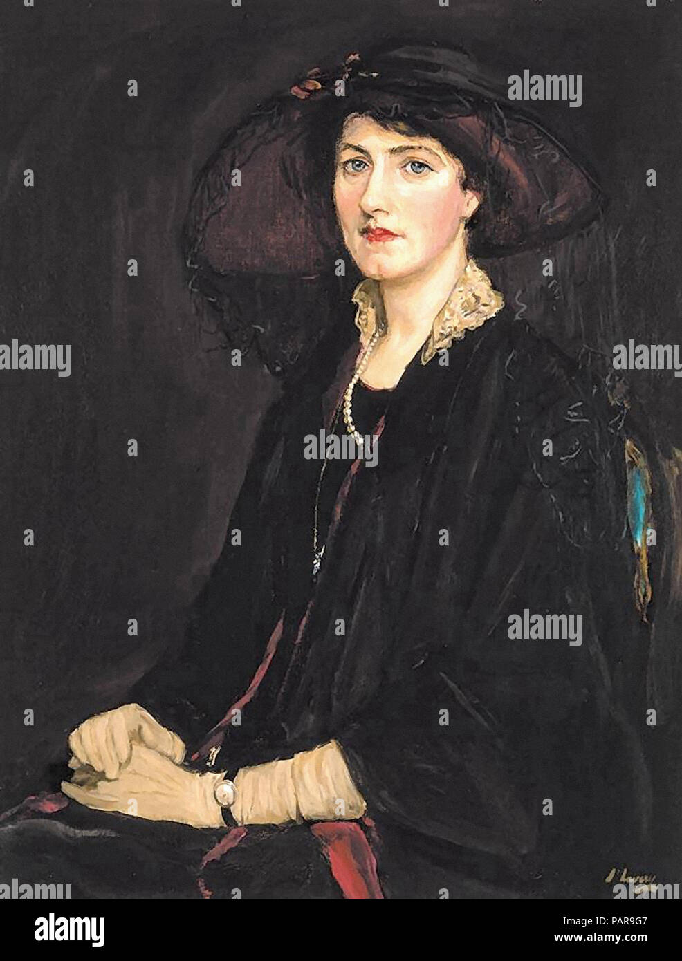 Lavery Sir John - Portrait of Lady Raeburn Stock Photo - Alamy