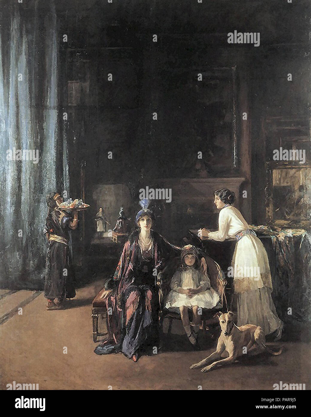 Lavery Sir John - the Artist's Studio - Lady Hazel Lavery with Her ...