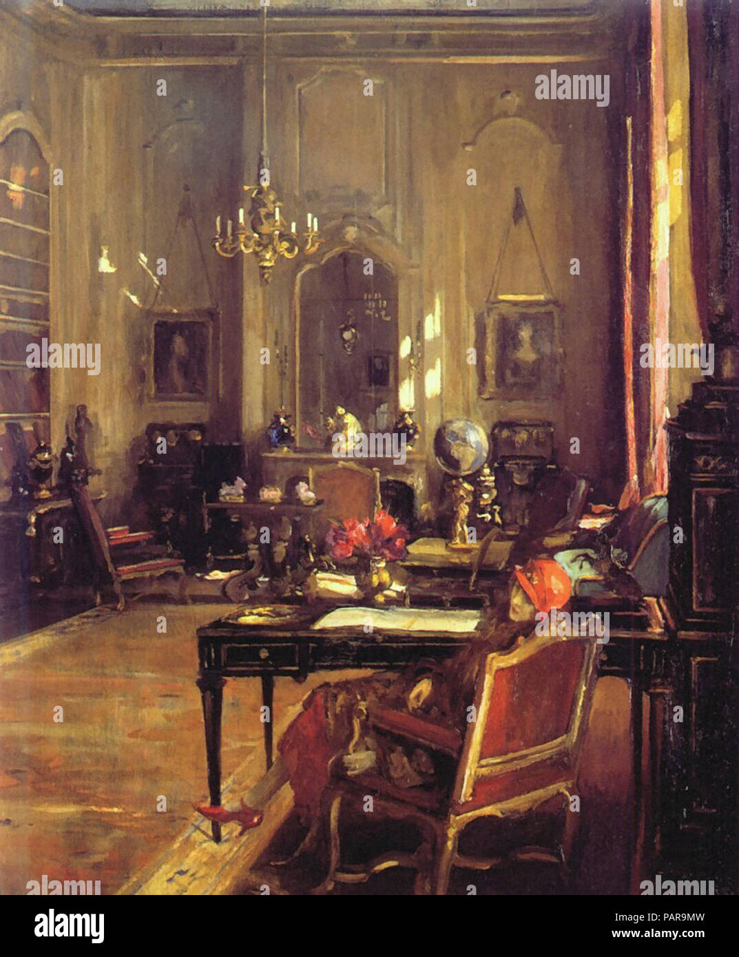 Lavery Sir John - the Red Hat (Lady Lavery in Mayfair Drawing Room ...