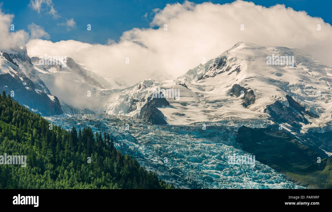 Scenic Alpine Landscape. Mont Blanc Massif Covered by Ancient Glaciers. Chamonix, France Stock ...