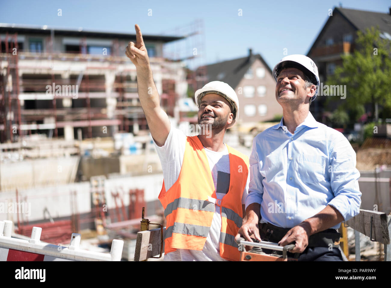 Construction worker smiling on site hi-res stock photography and images ...