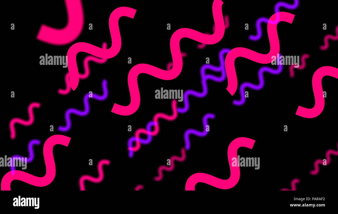 Bright curved creeping worms, computer generated abstract background ...