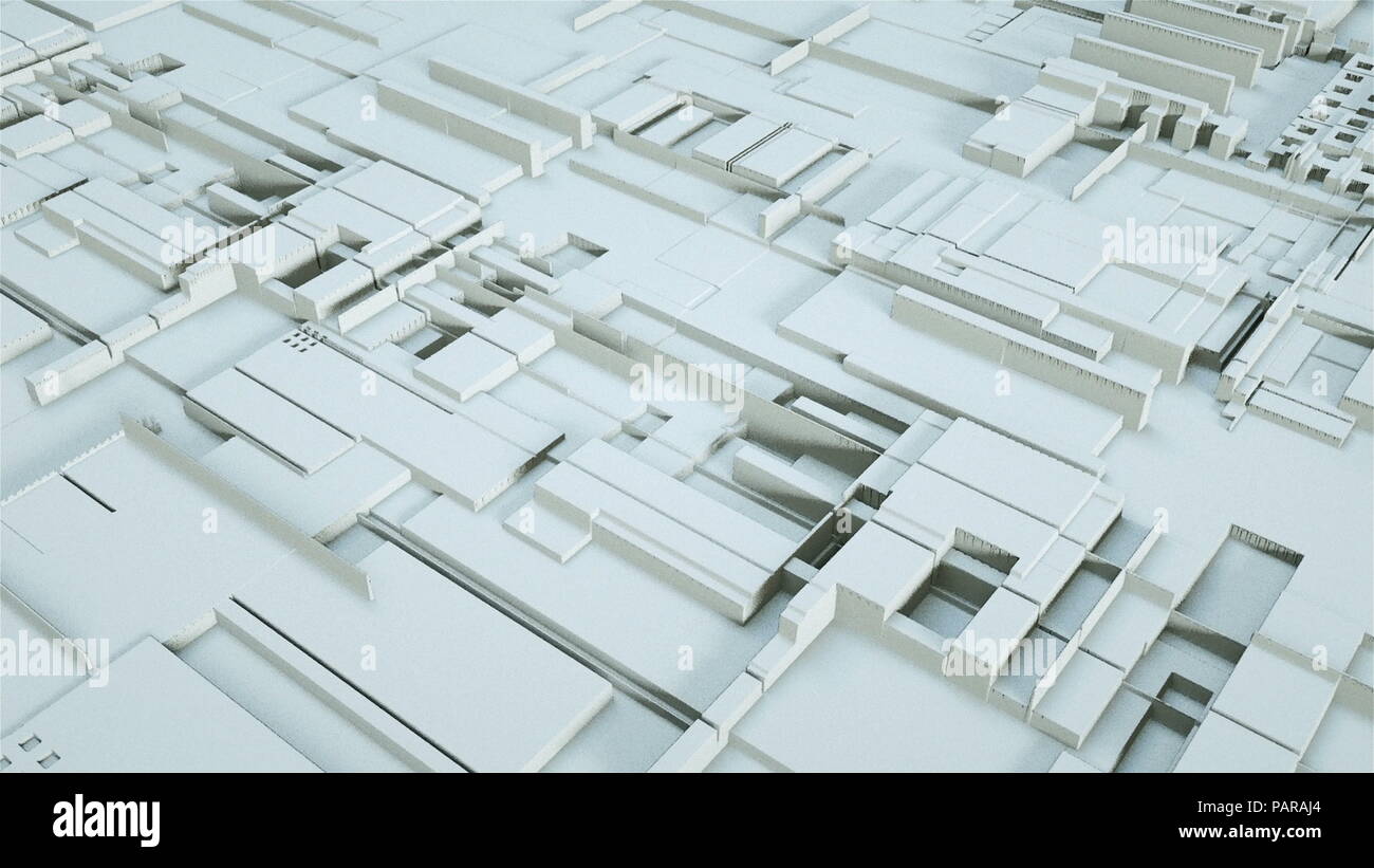 Sci fi space settlement, top view, 3d rendering illustration, computer ...