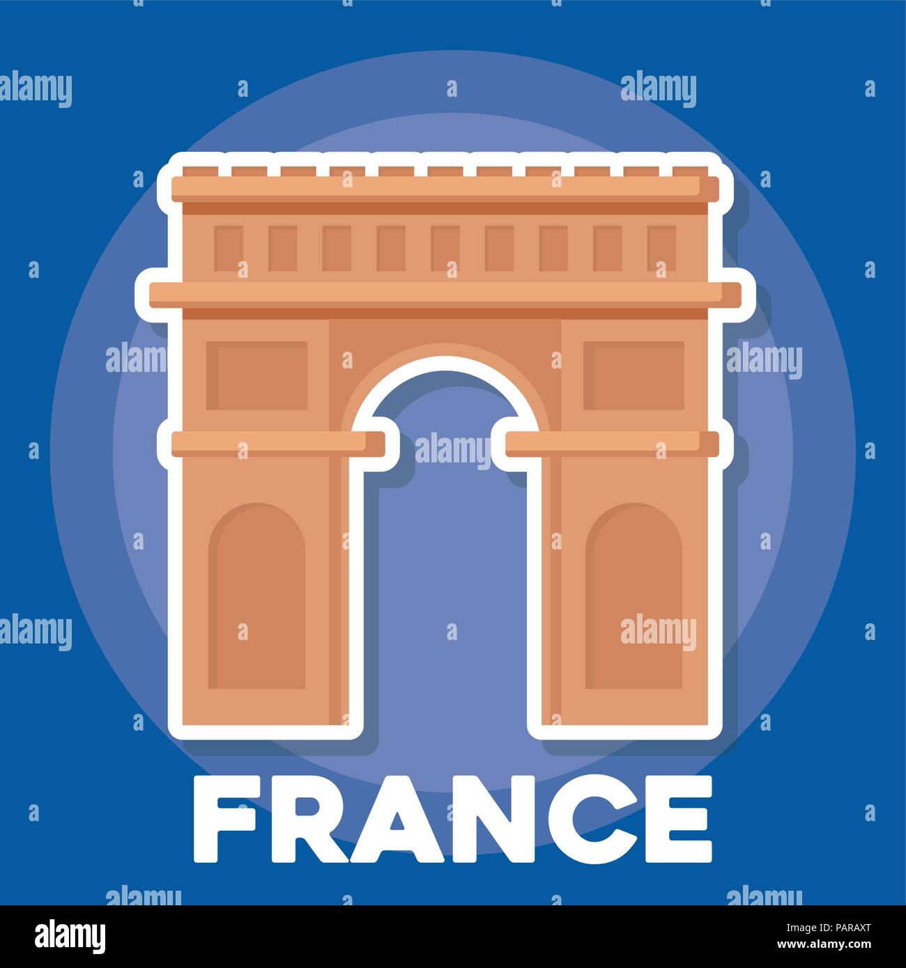 france culture design with arc of triomphe icon over blue background ...
