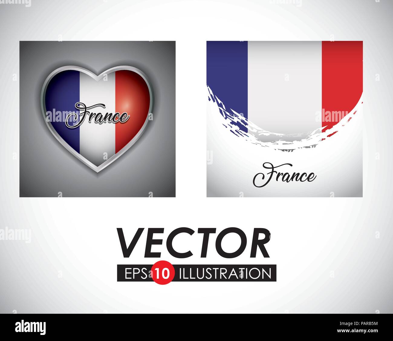 france design with heart and flag over white background, colorful ...