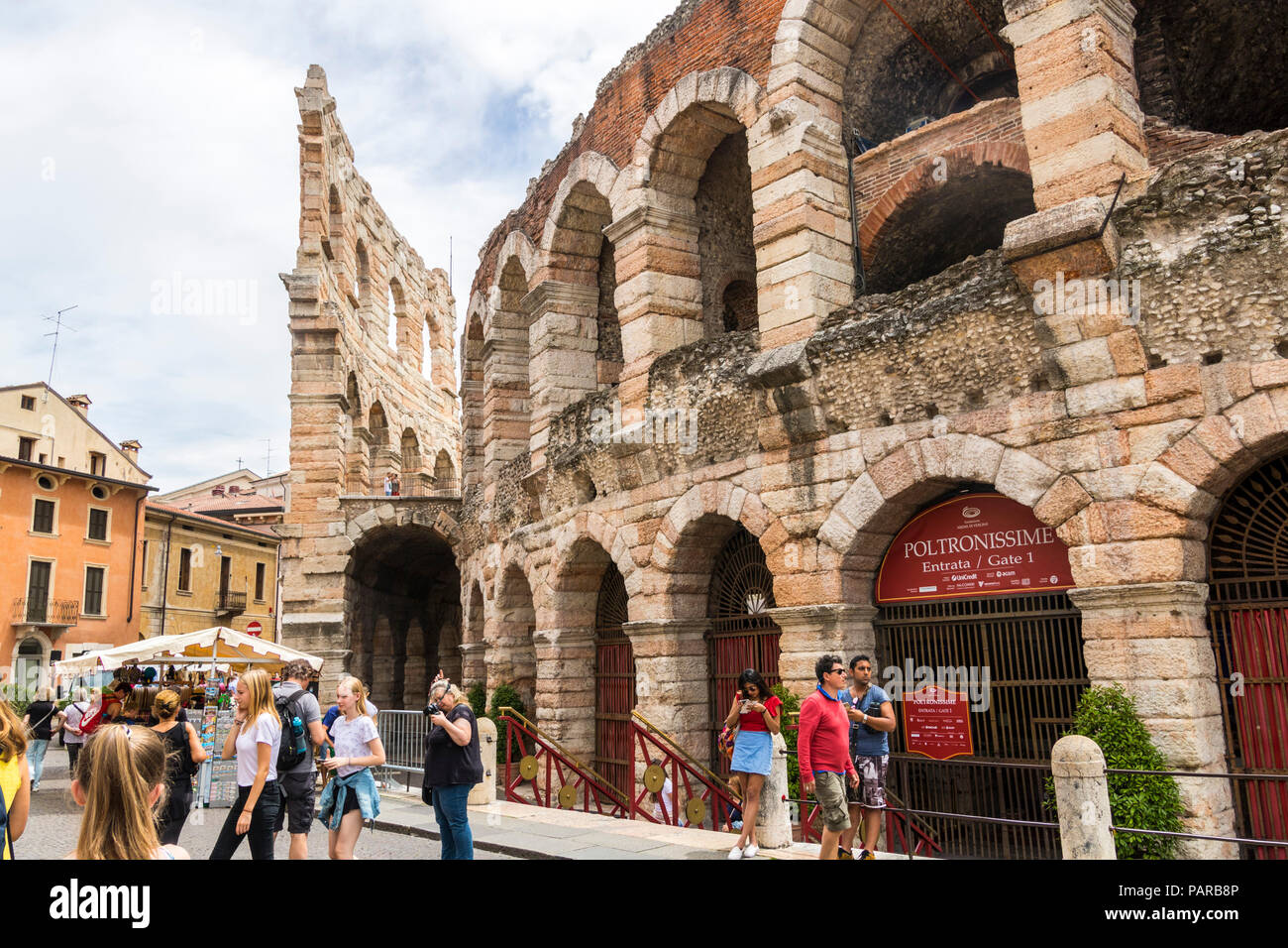 The Verona Arena, Roman amphitheatre, Piazza Bra in Verona, Italy ...