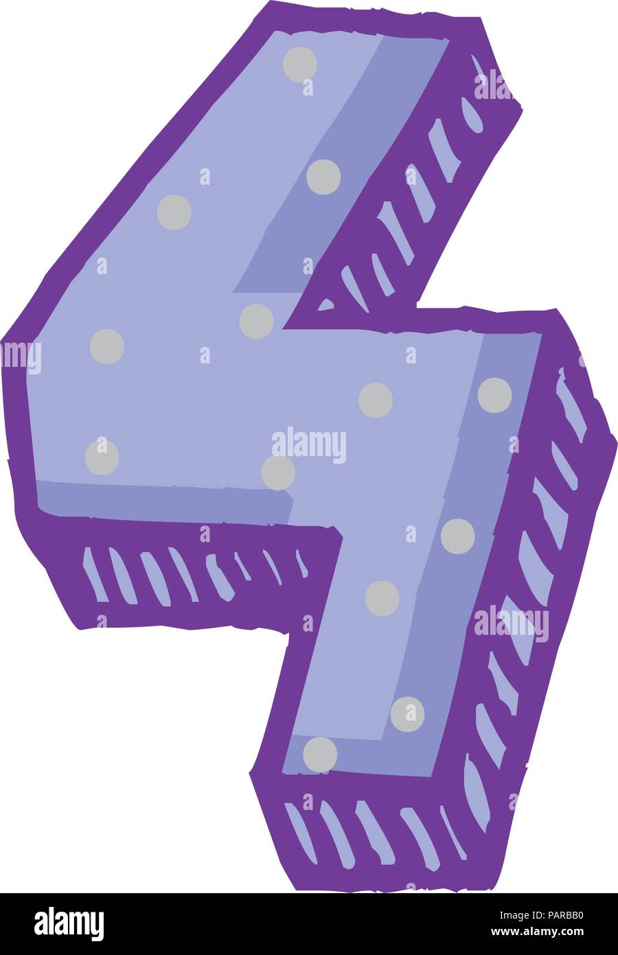 cute number four icon over white background, vector illustration Stock ...