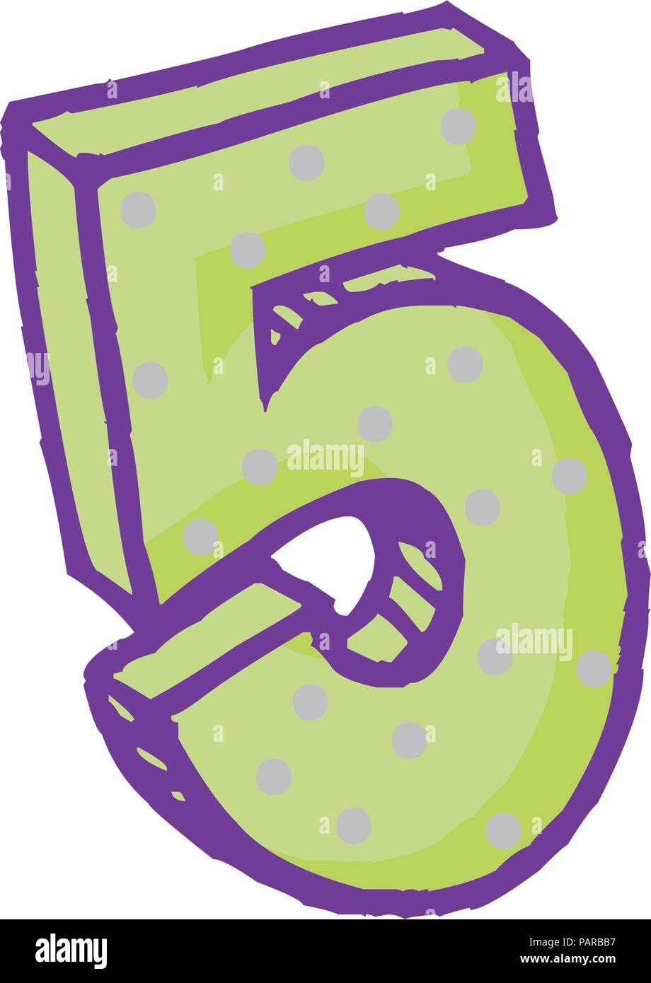 cute number five over white background, vector illustration Stock ...