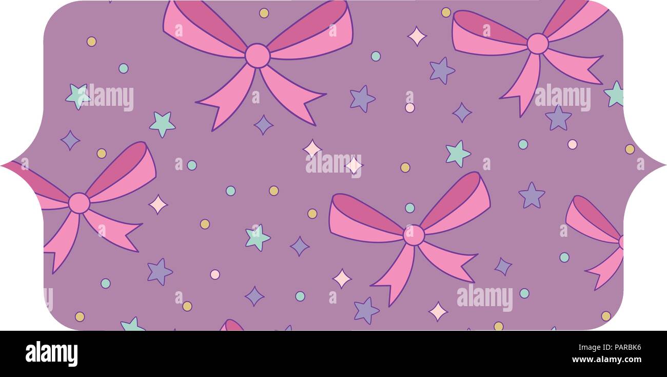 banner with Decorative bows and stars pattern over white background ...