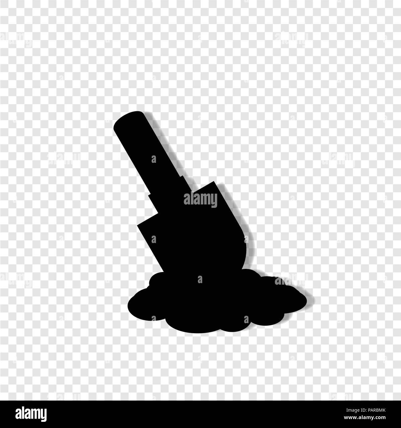 Black silhouette of shovel icon in the soil isolated on transparent ...