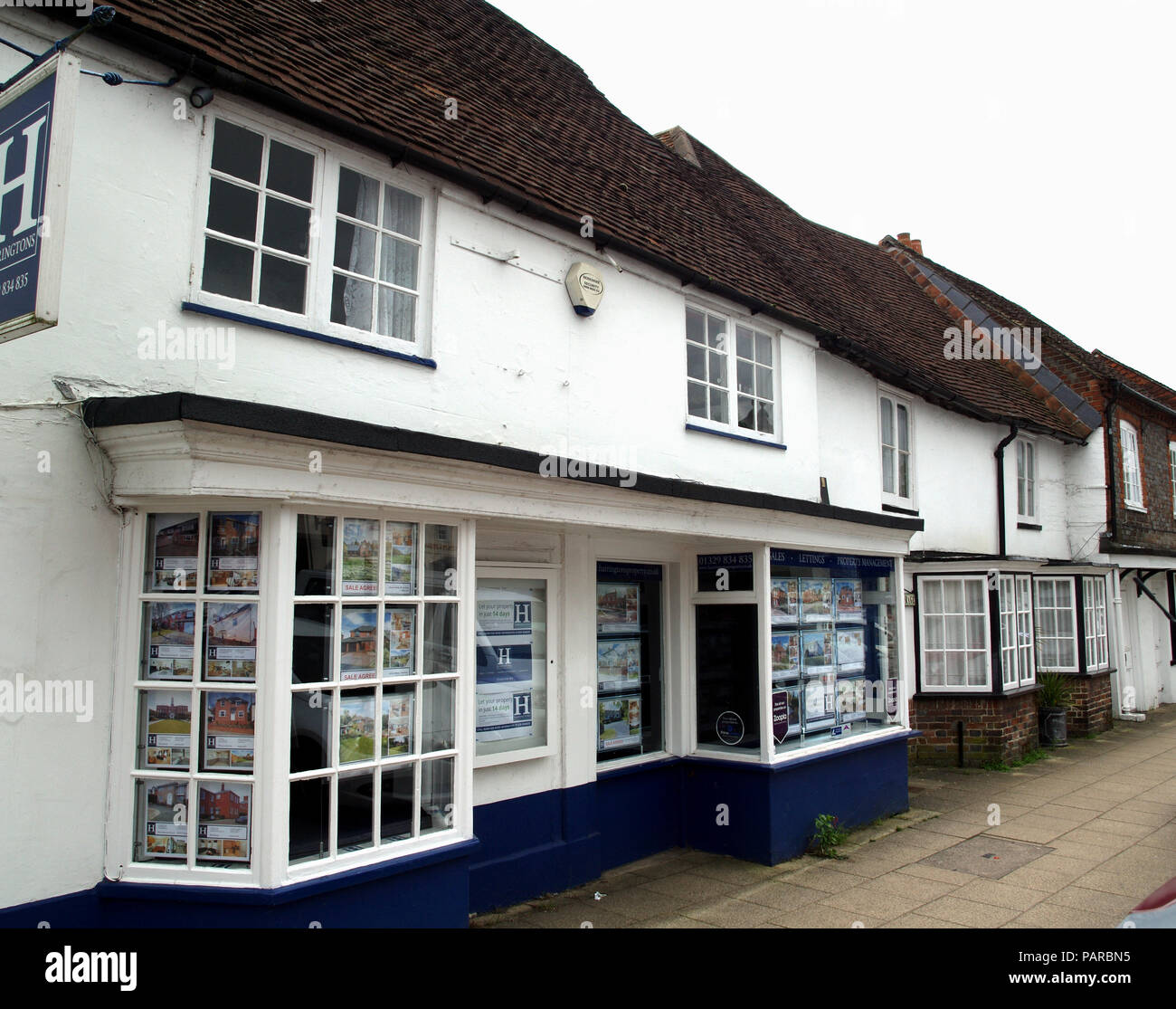 Retail shops in the traditional English village of Wickham, Hampshire ...