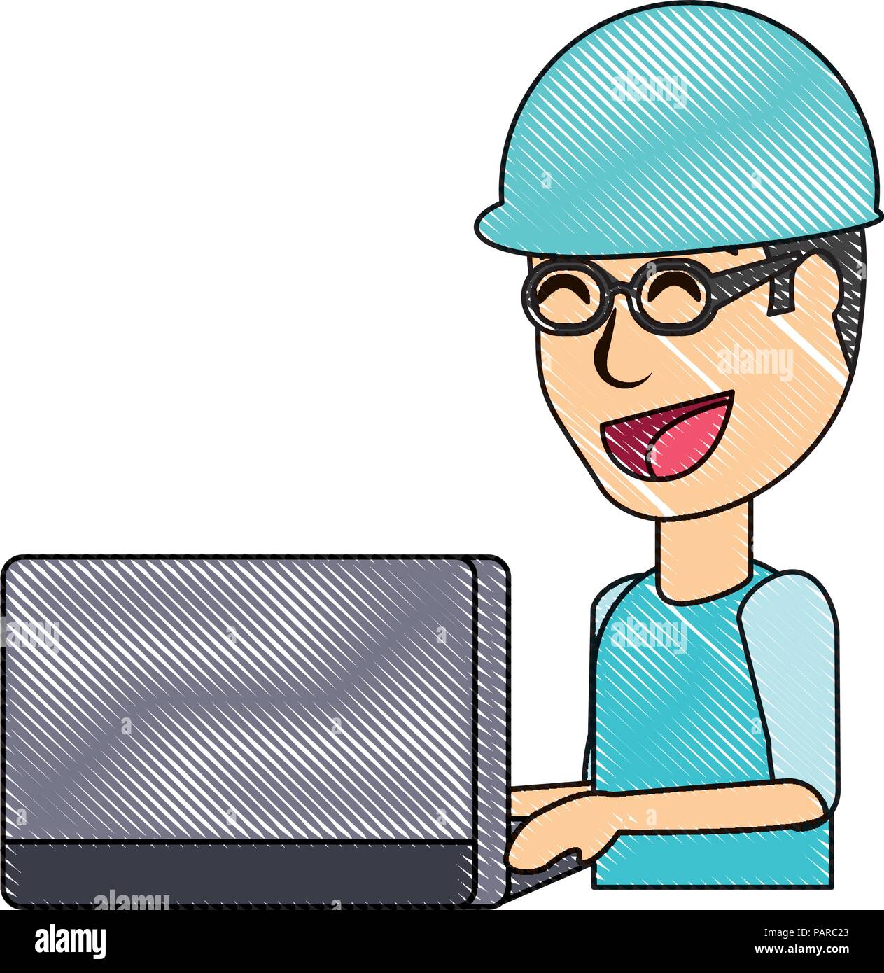 Cartoon Computer Man Stock Vector Images - Alamy