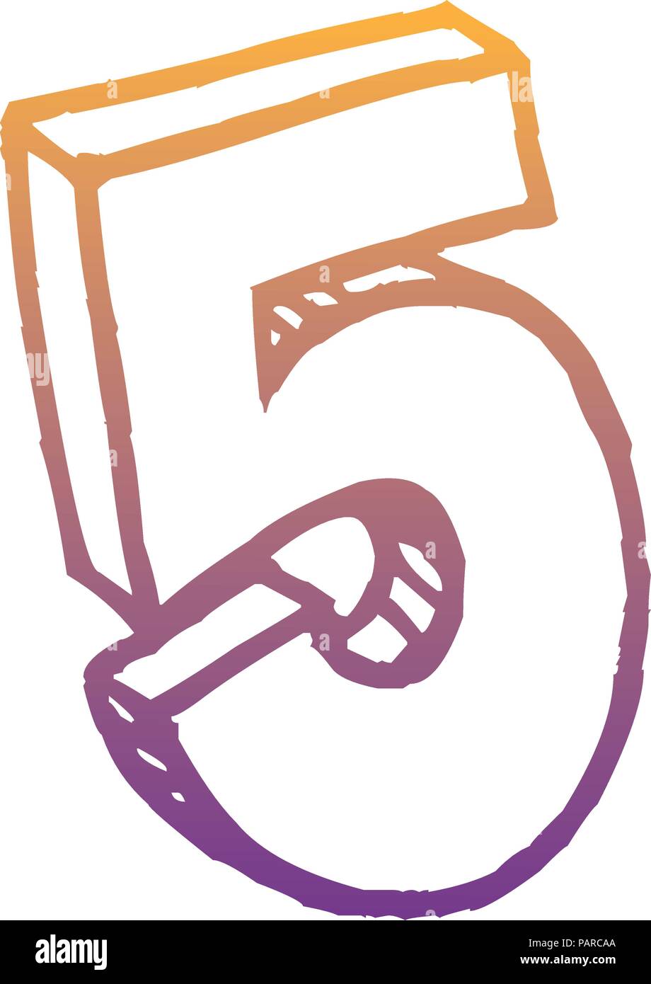 cute number five over white background, vector illustration Stock ...
