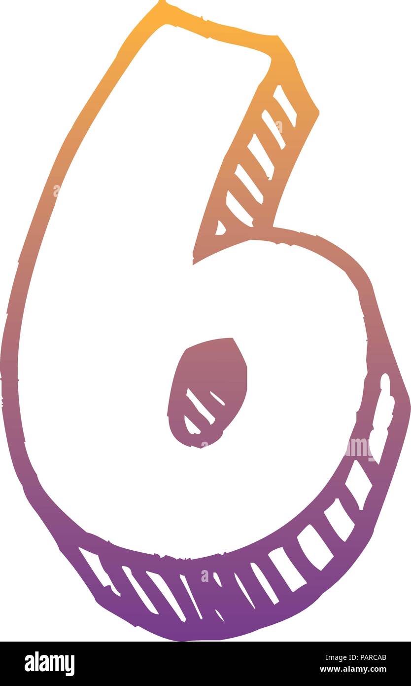number six icon over white background, vector illustration Stock Vector ...