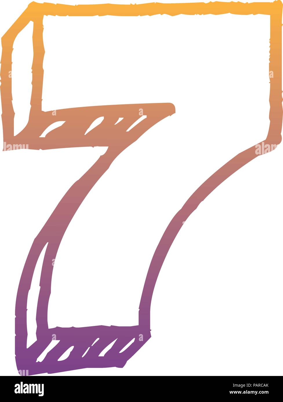 cute number seven icon over white background, vector illustration Stock ...