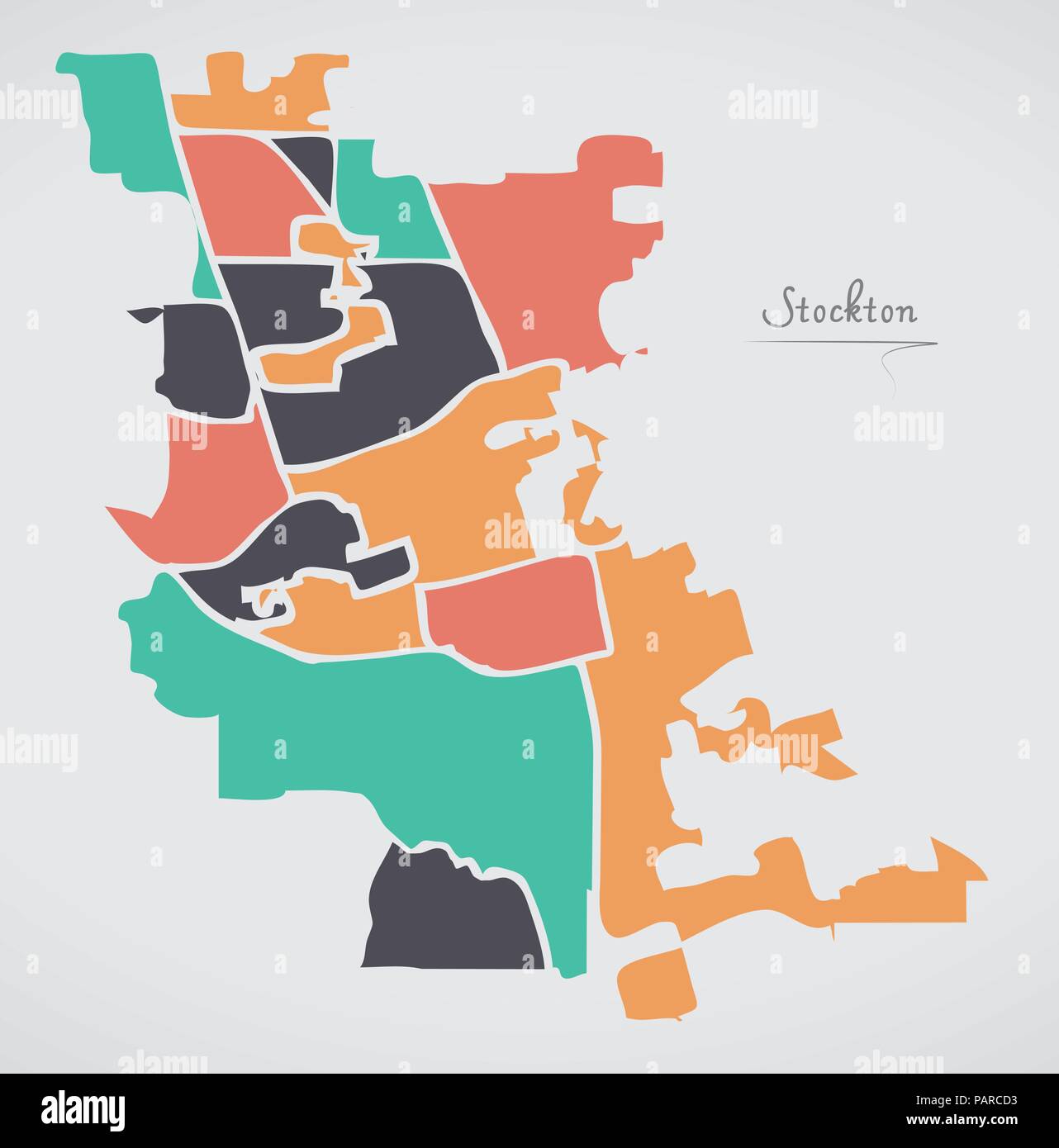 Map of stockton hi-res stock photography and images - Alamy