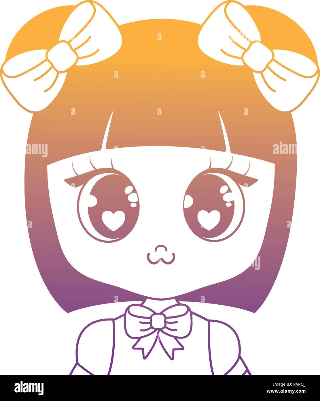 anime girl icon over white background, vector illustration Stock Vector ...