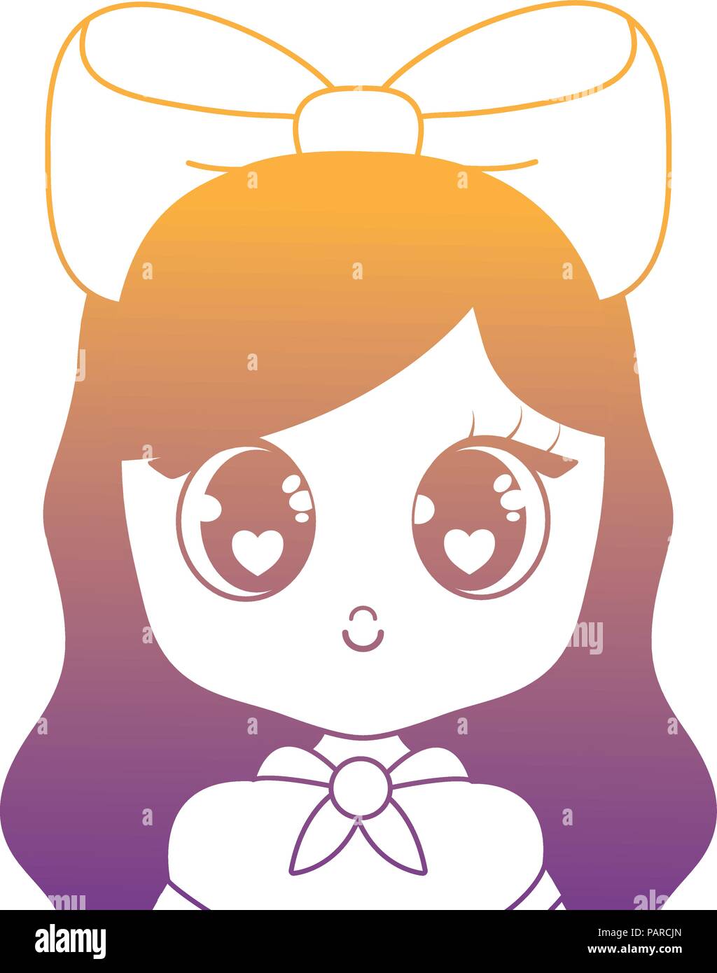 anime girl icon over white background, vector illustration Stock Vector ...