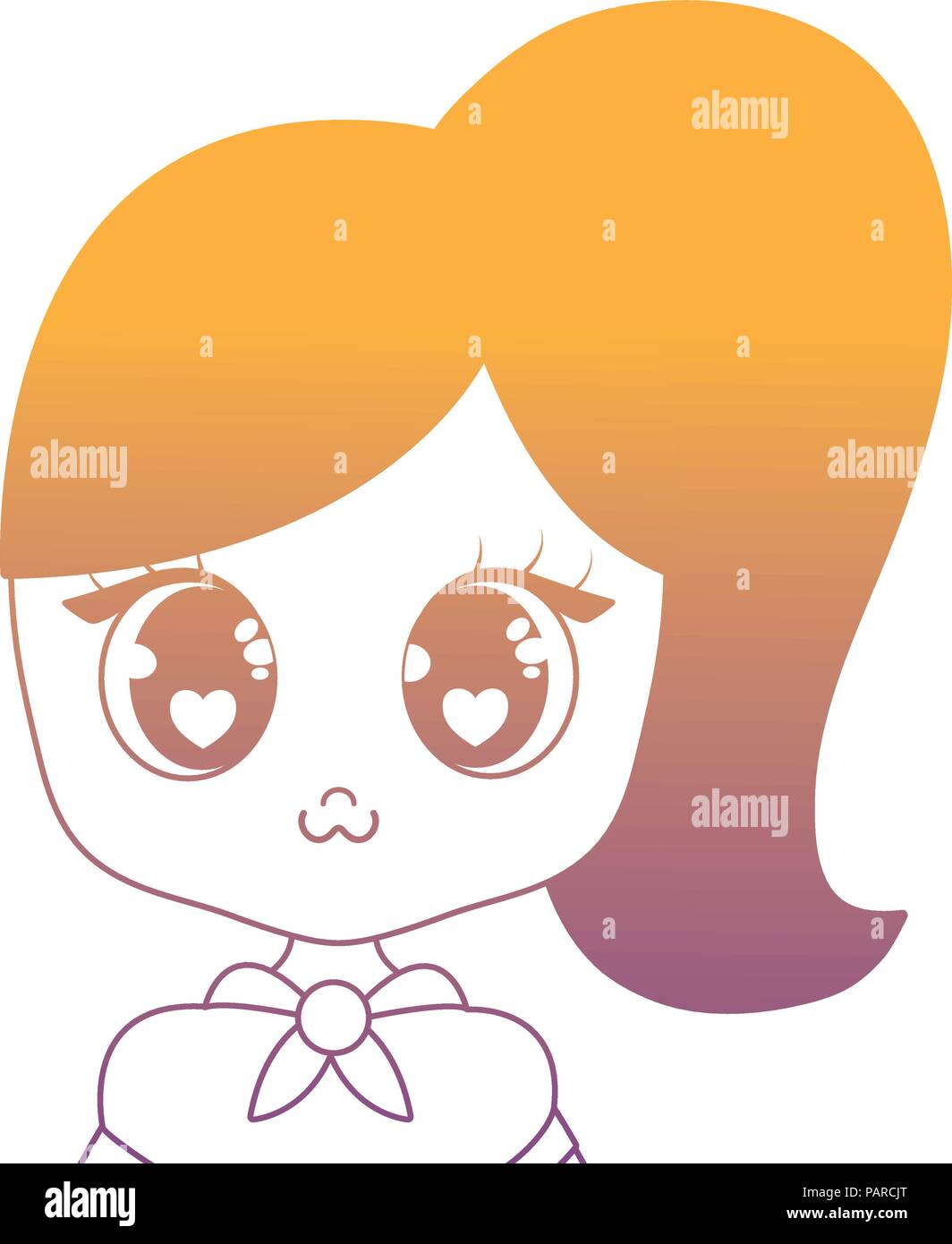 anime girl icon over white background, vector illustration Stock Vector ...