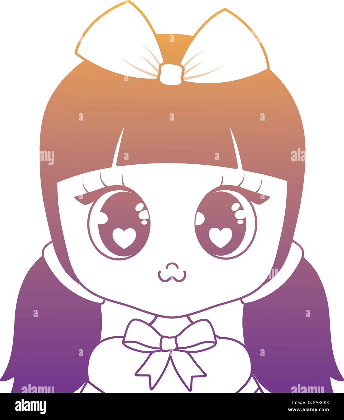 anime girl icon over white background, vector illustration Stock Vector ...