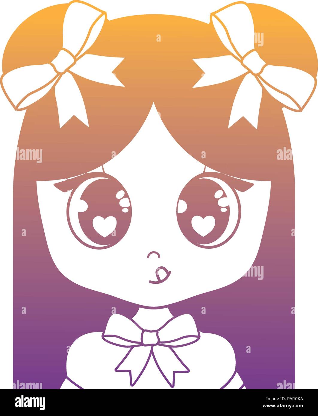 anime girl icon over white background, vector illustration Stock Vector ...