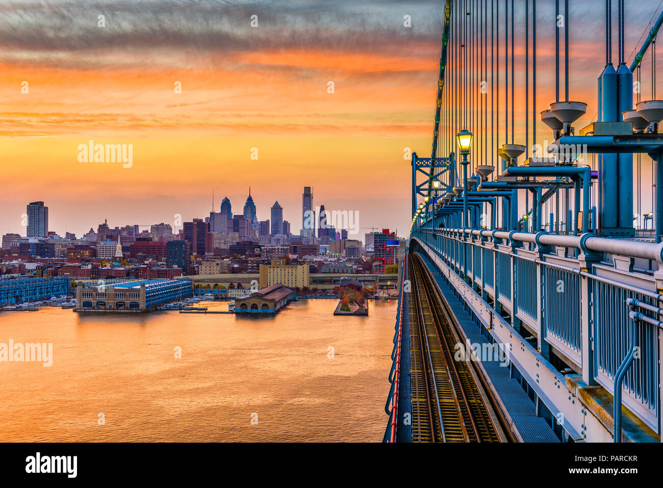 Philadelphia, Pennsylvania, USA downtown skyline from the Benjamin ...