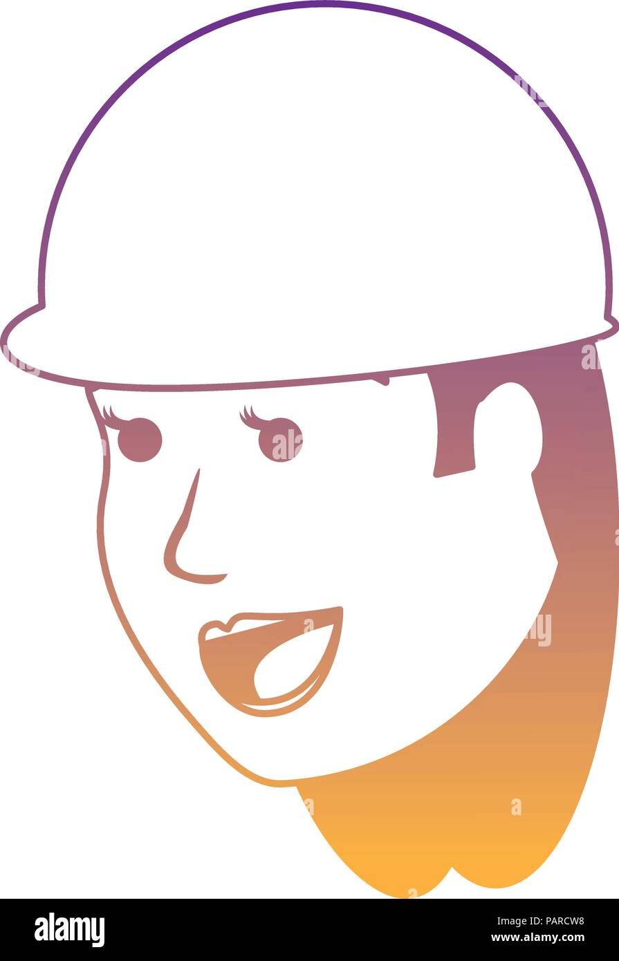 woman with safety helmet icon over white background, vector ...