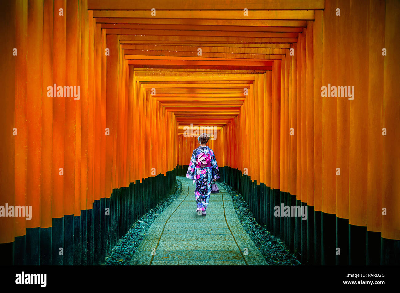 Japanese geisha fushimi inari shrine hi-res stock photography and ...
