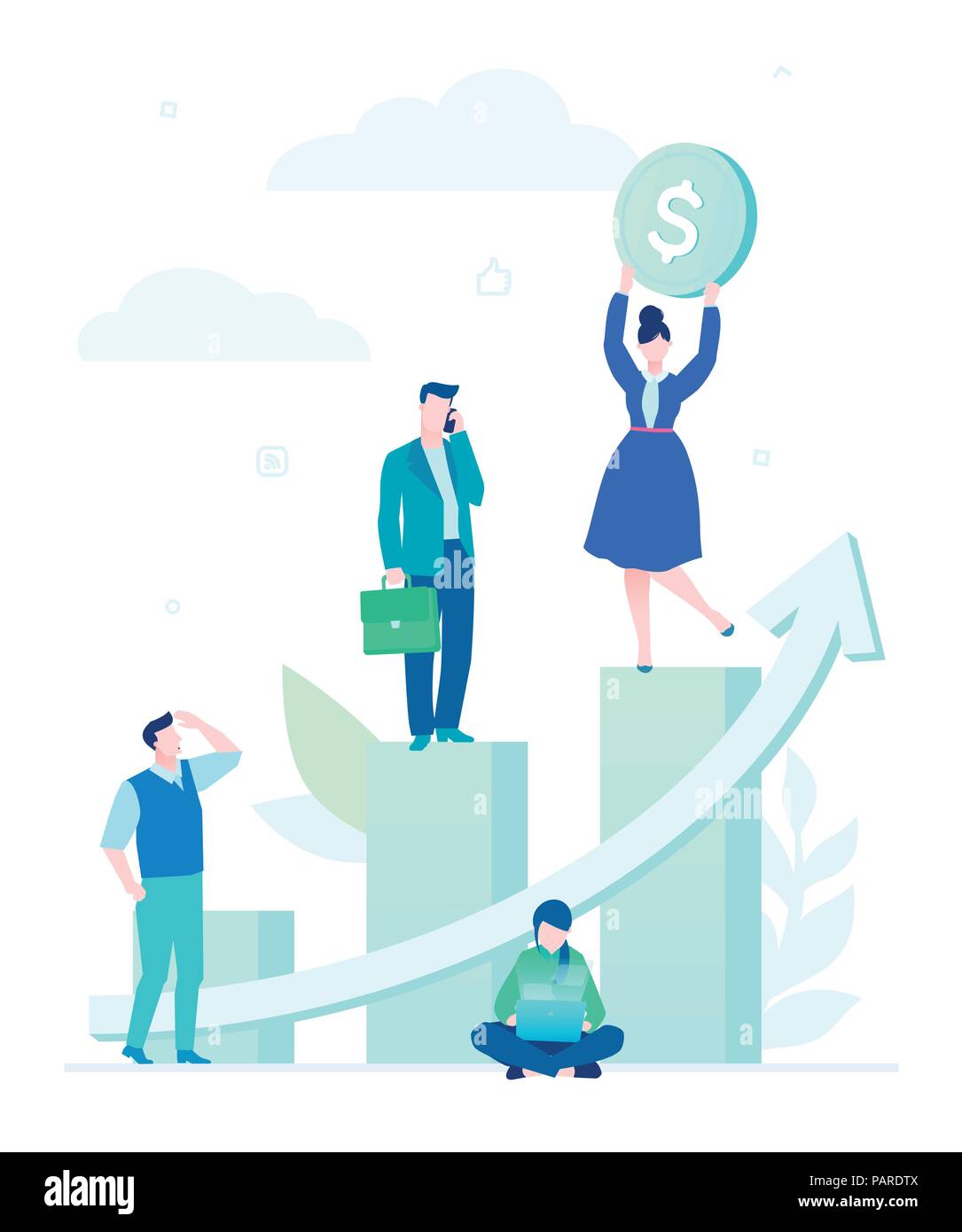 Business growth - flat design style colorful illustration Stock Vector ...