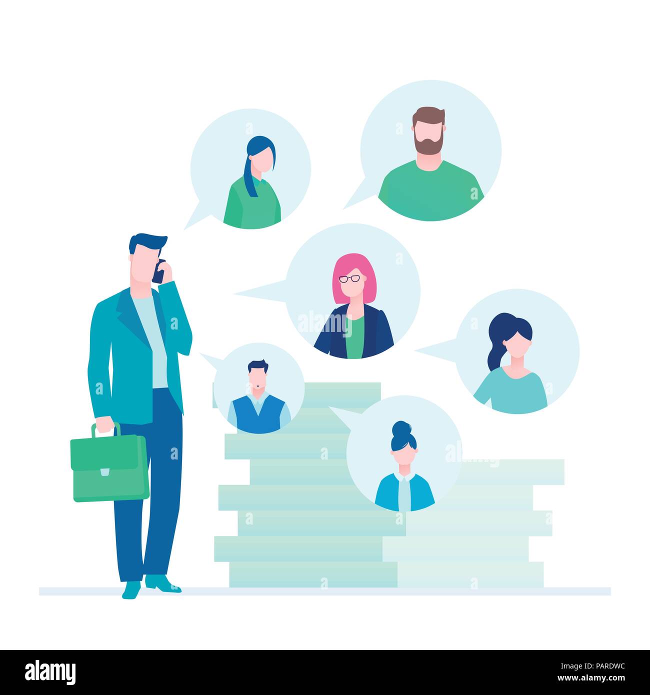 Business communication - flat design style illustration Stock Vector ...