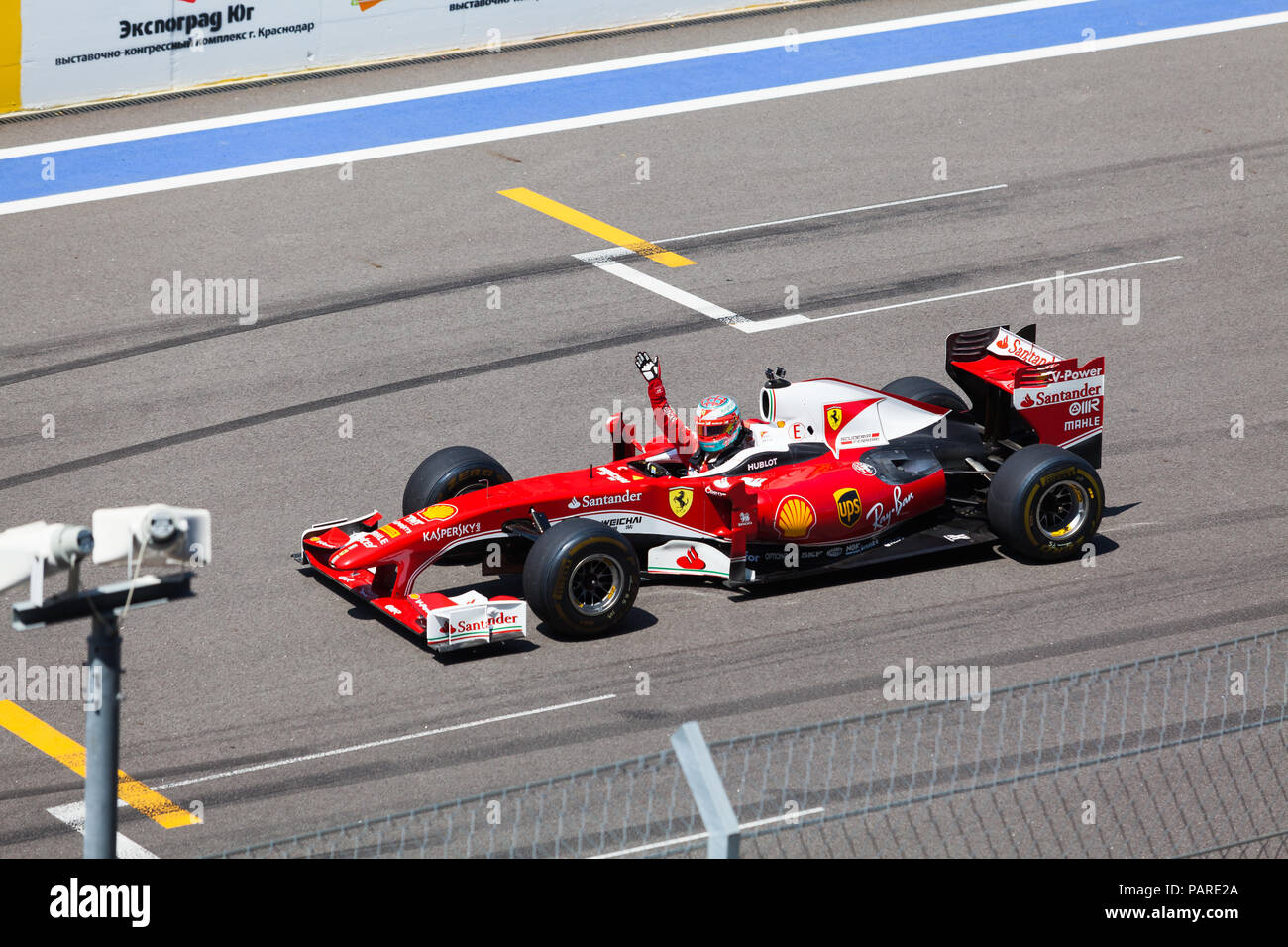 SOCHI , RUSSIA - JULY 31, 2016; The Russian Formula 1 . Qualification ...