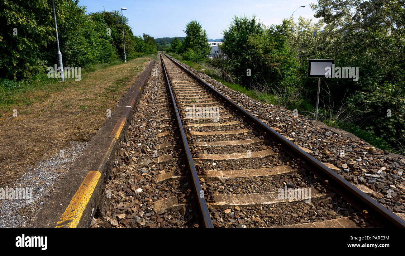 Long rail tracks – landscape Stock Photo - Alamy