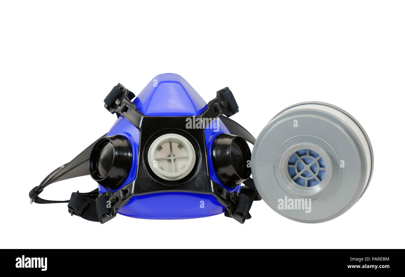 Gas mask on white background. Protection devices for industrial ...