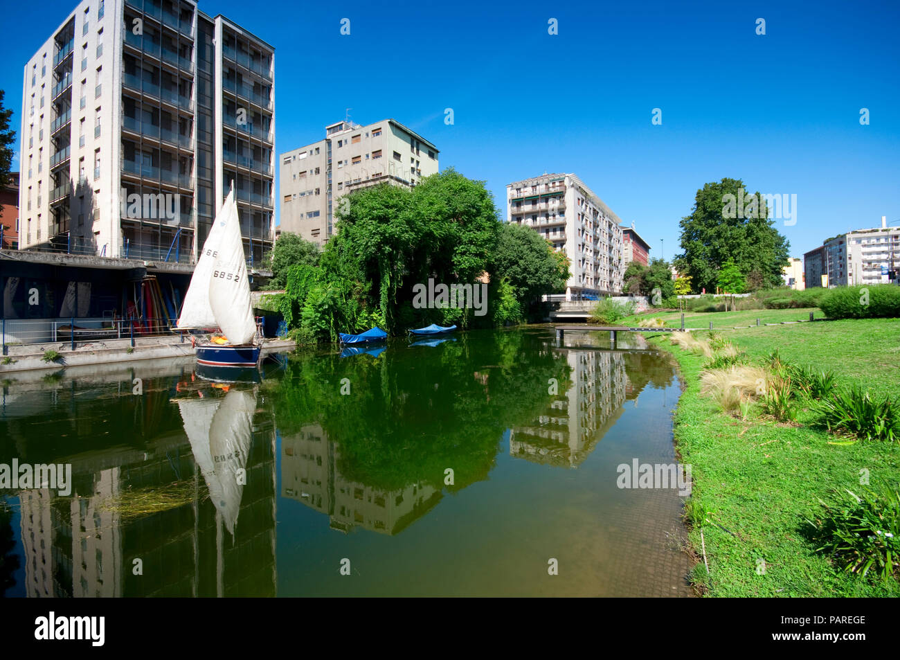 Italy, Lombardy, Milan, Navigli Area, Darsena Stock Photo - Alamy